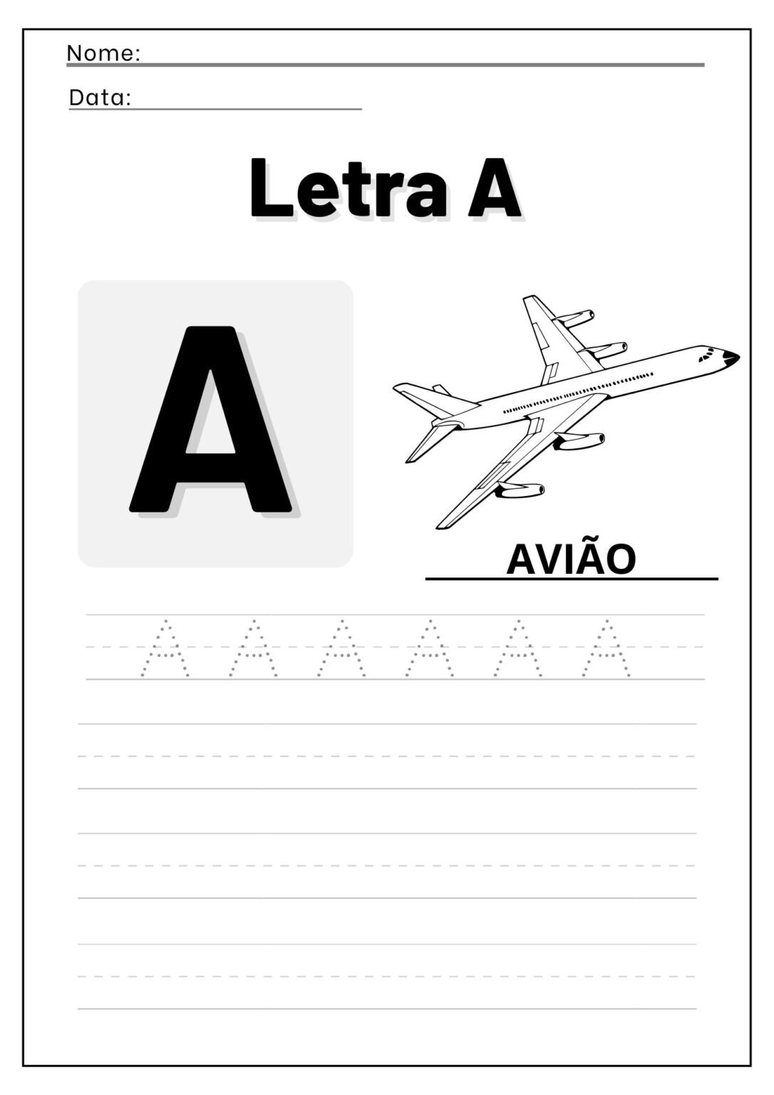 Alfabeto Completo para as crianças tracejar!
