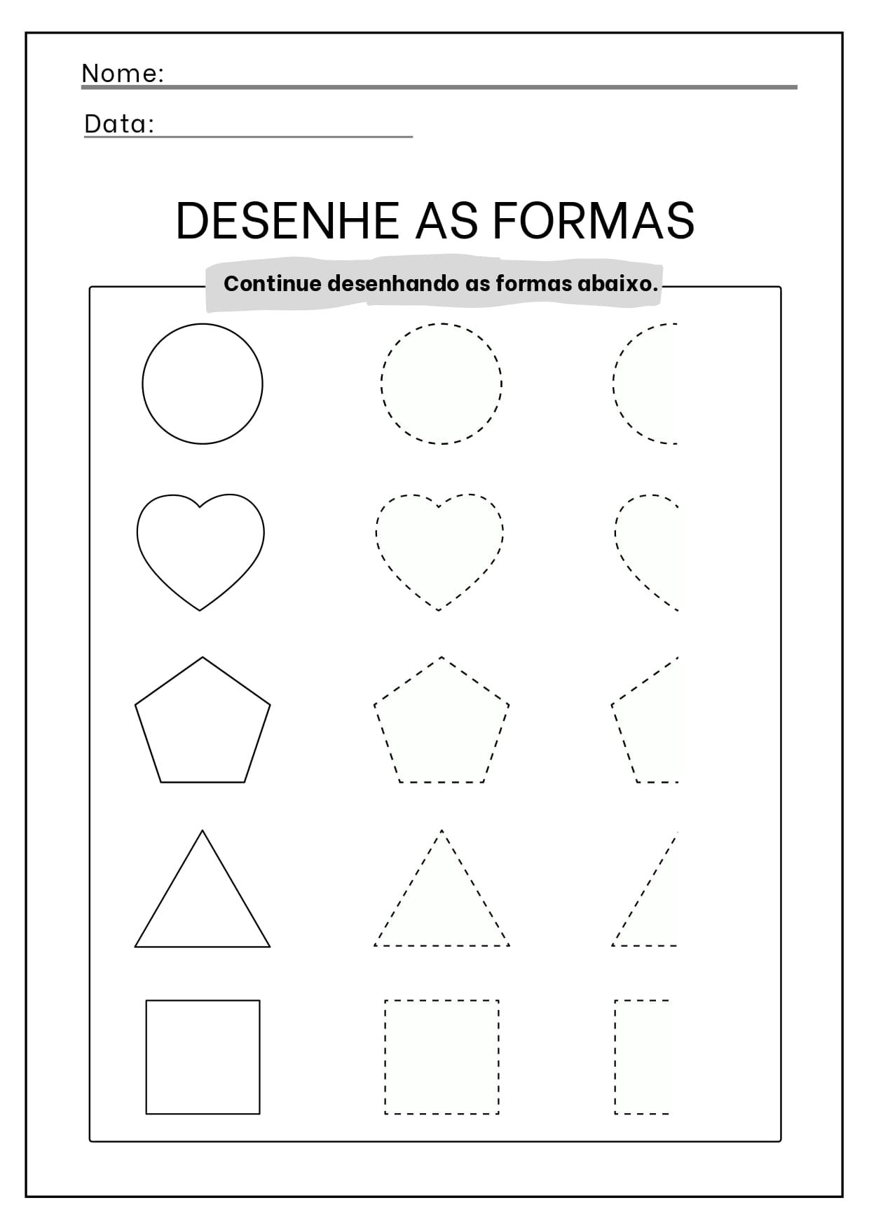 8 Atividades de Traçar para imprimir