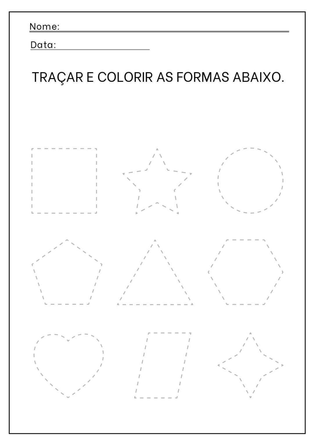 8 Atividades de Traçar para imprimir