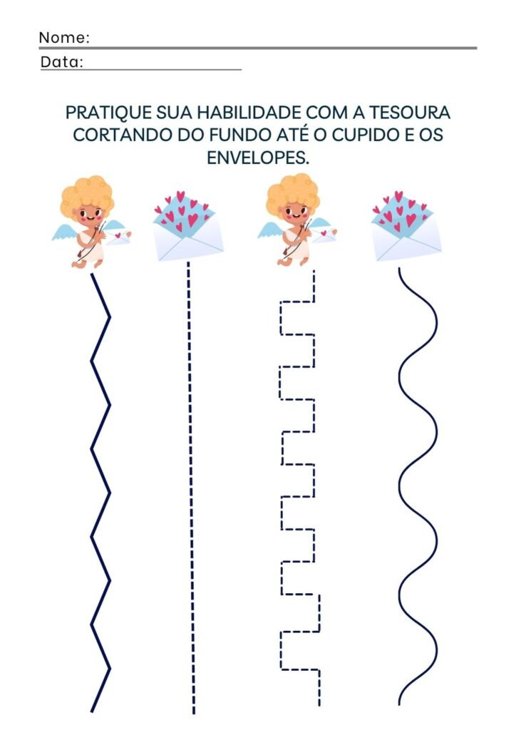 14 Atividades Gratuitas com Recorte e Traçado de Linhas e Curvas para ...