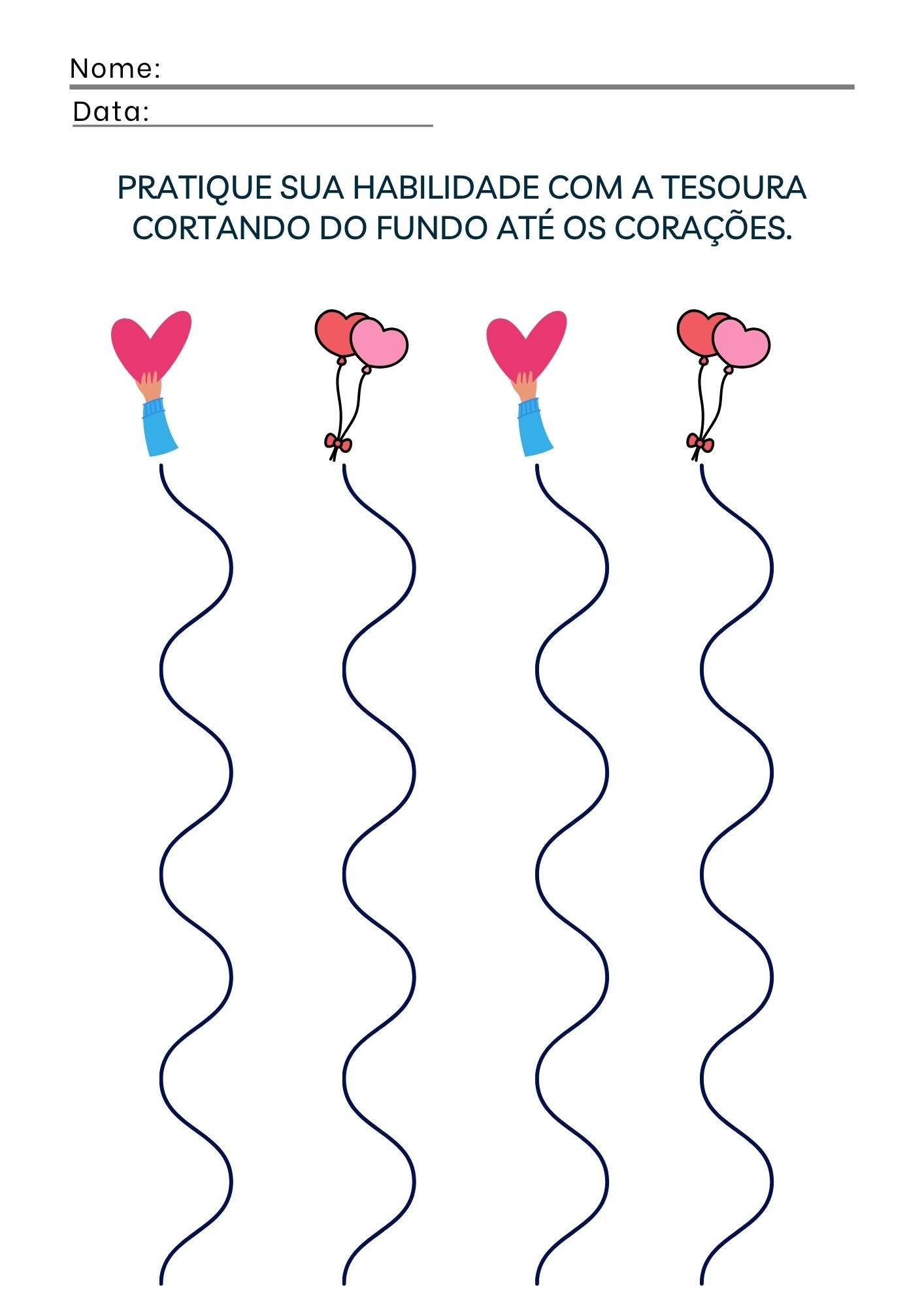 14 Atividades Gratuitas com Recorte e Traçado de Linhas e Curvas ...
