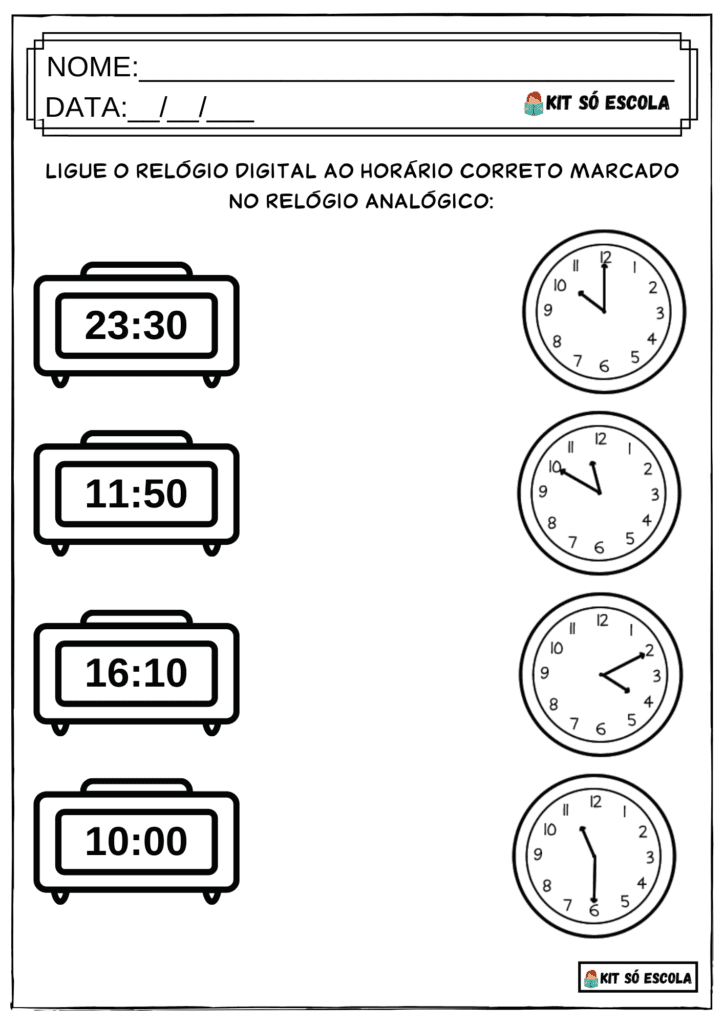 13 Atividades Gratuitas de Matemática para a Alfabetização Horas ...