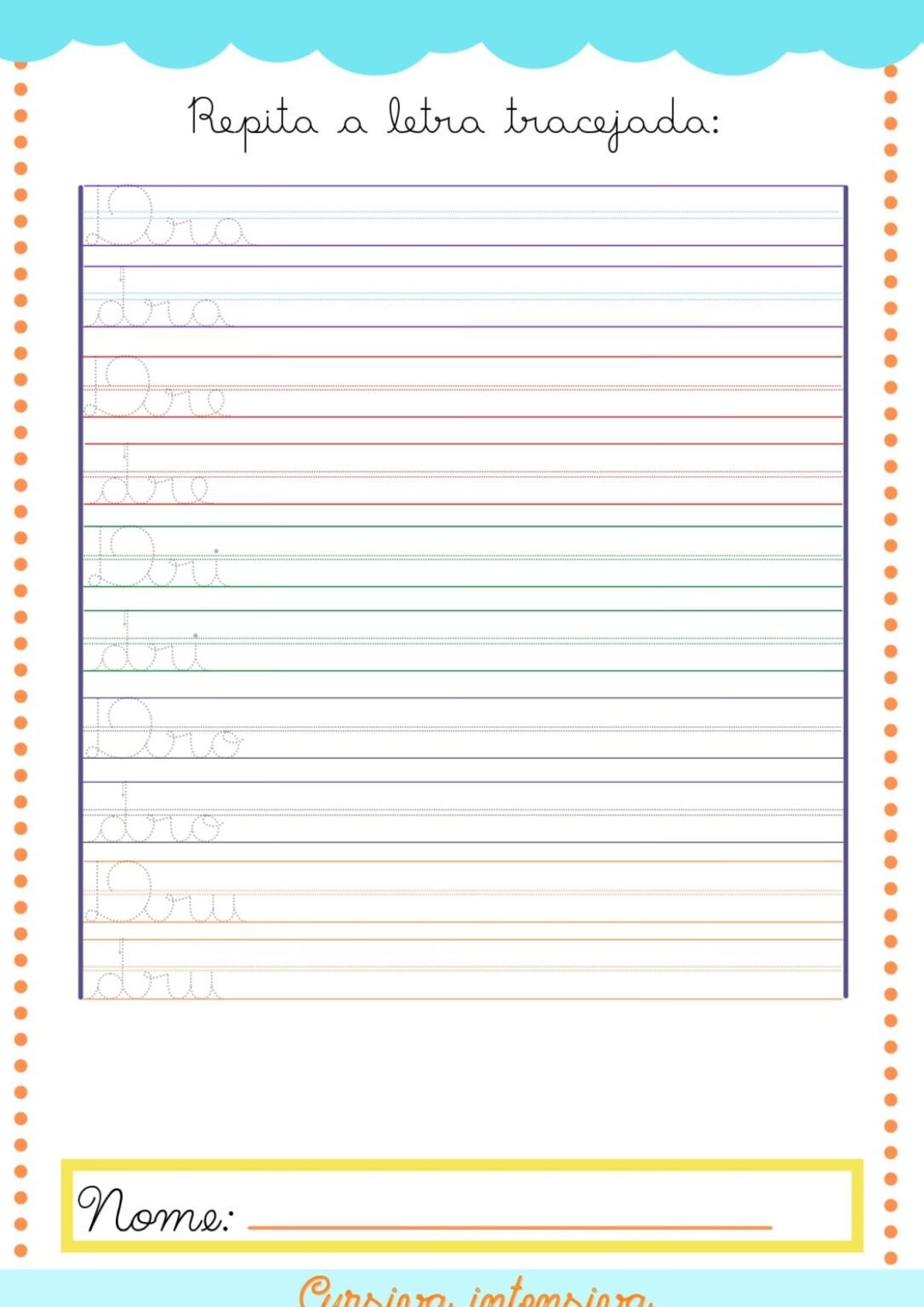 18 Atividades de Letra Cursiva para imprimir - Material Gratuito