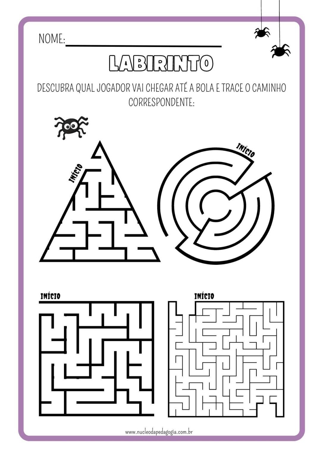 Atividades de Labirinto para imprimir - Atividades para baixar