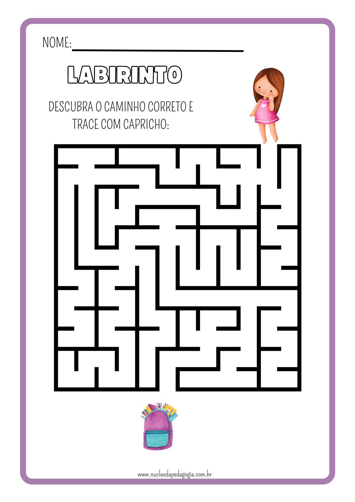 Atividades de Labirinto para imprimir - Atividades para baixar