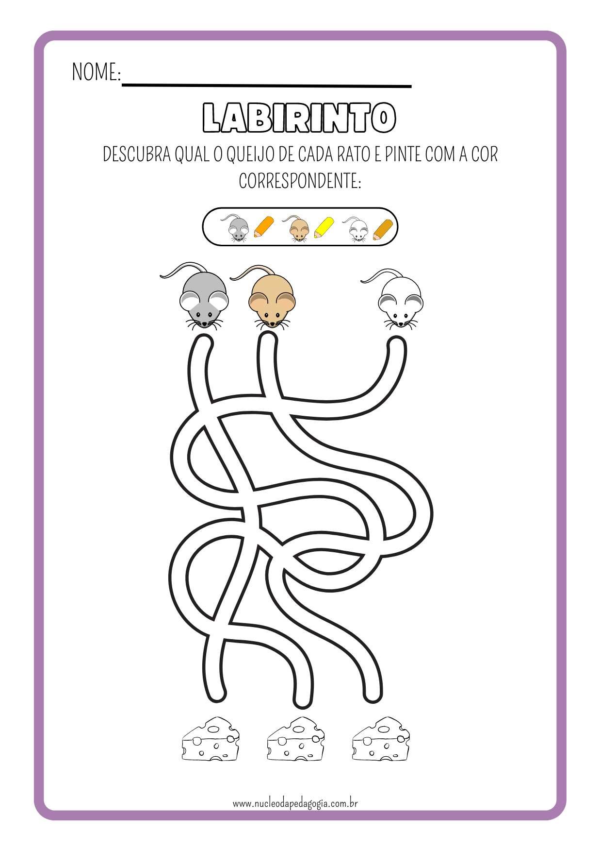 Atividades de Labirinto para imprimir - Atividades para baixar