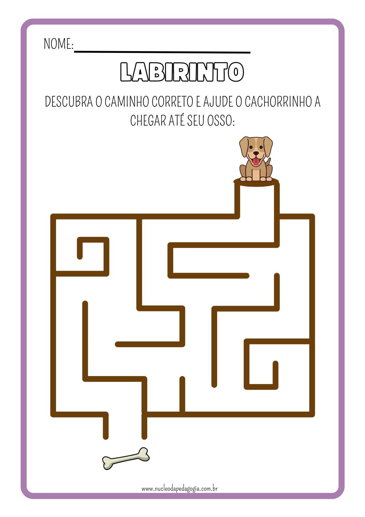 Atividades de Labirinto para imprimir - Atividades para baixar