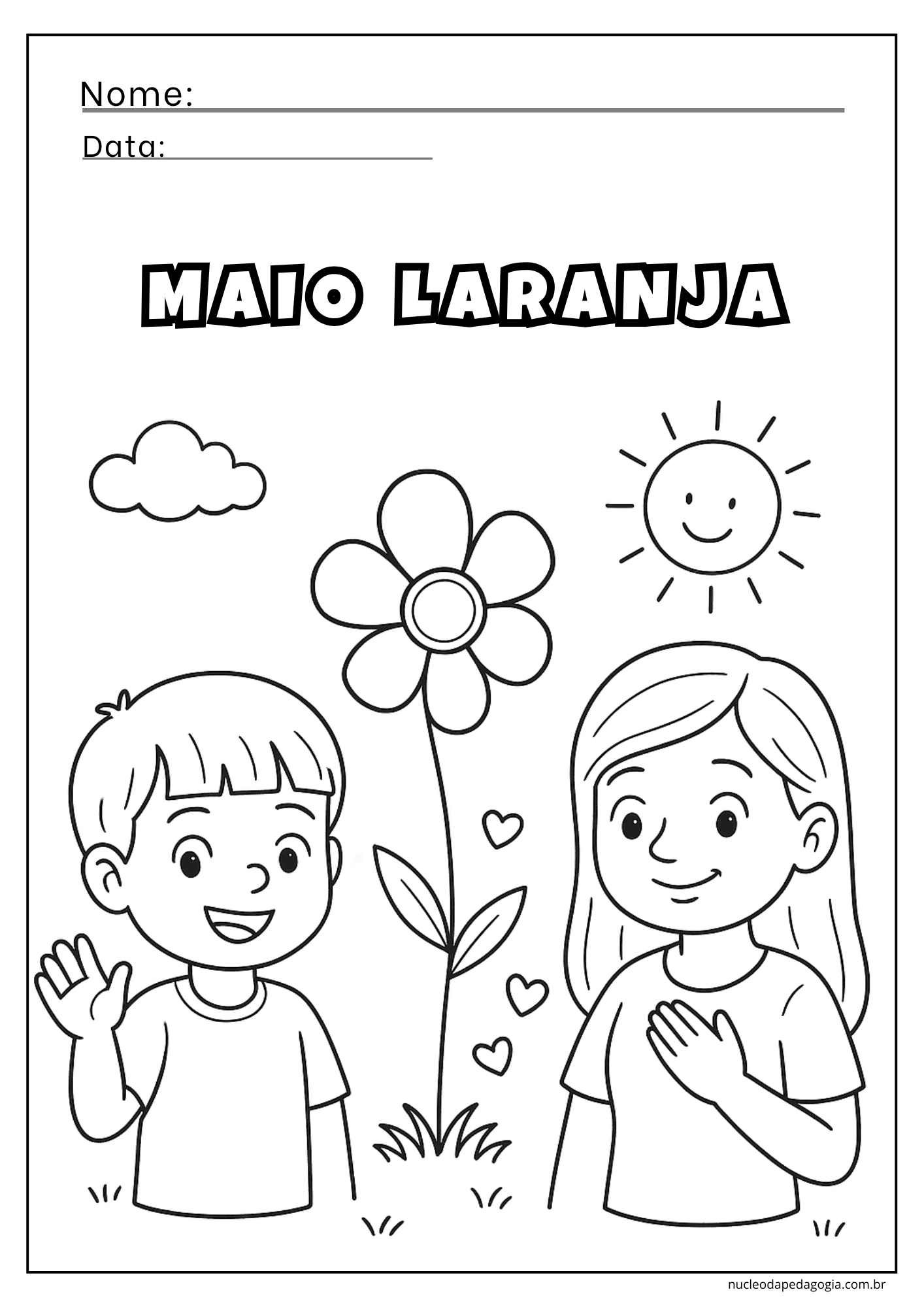 Maio Laranja Atividades para colorir