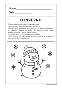 Inverno Atividades para imprimir